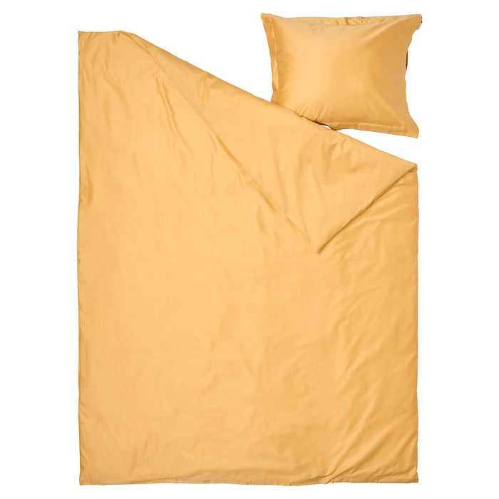 LUKTJASMIN povlečení na jednolůžko, žlutá, 150x200/50x60 cm - IKEA