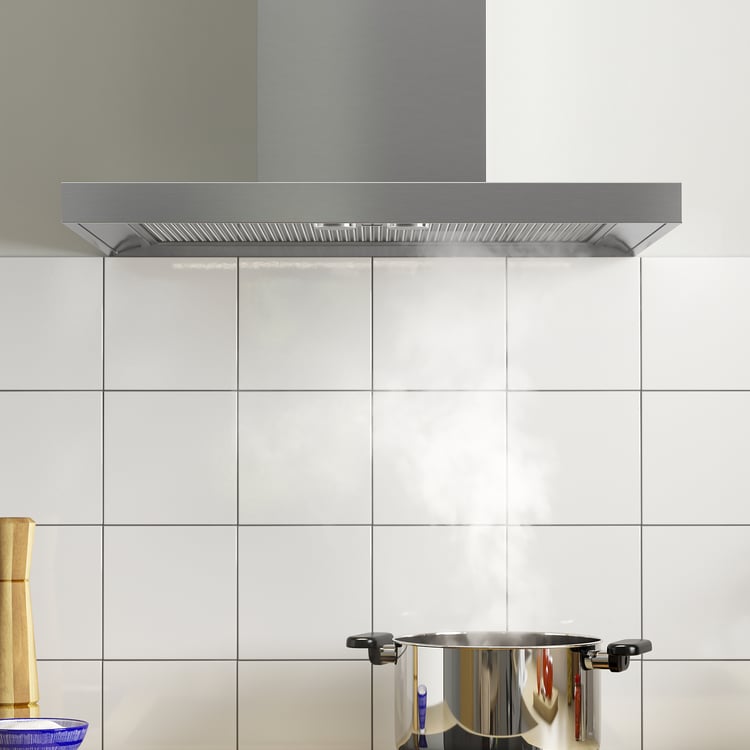 MATÄLSKARE Nástěnná digestoř, barva nerezavějící oceli - IKEA