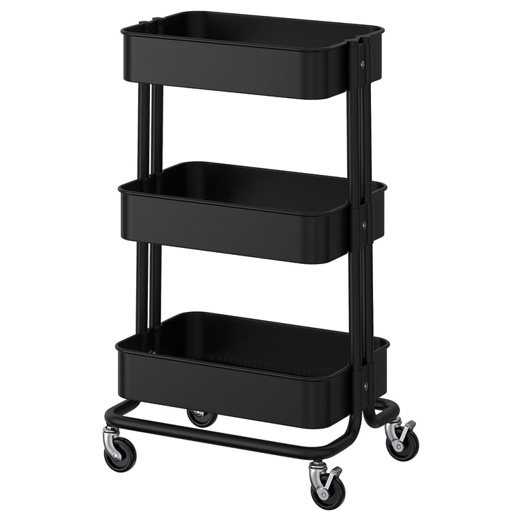 RÅSKOG vozík, černá, 35x45x77 cm - IKEA