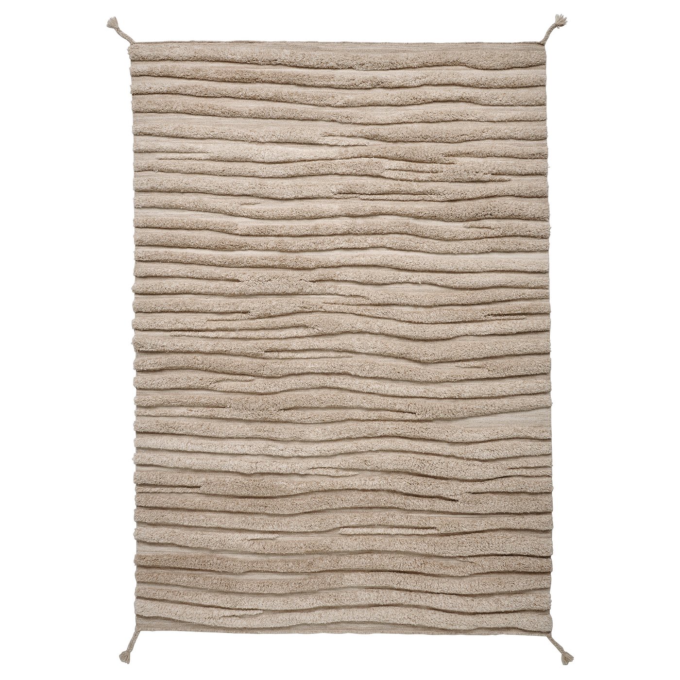 BANKKONTOR rug, high pile, beige/handmade, 170x240 cm - IKEA