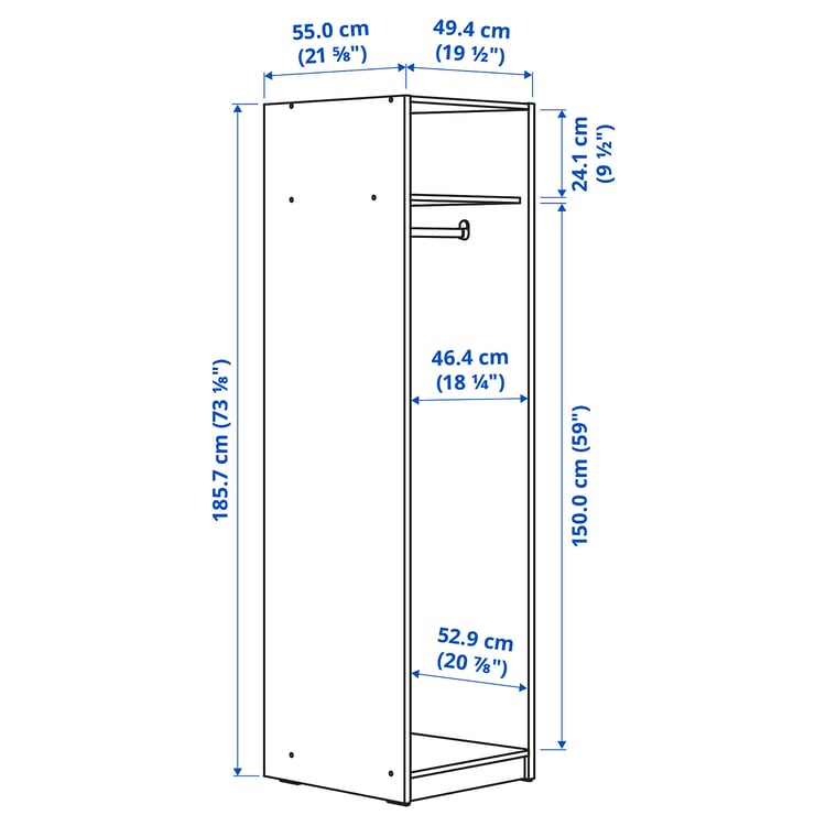 GURSKEN wardrobe, light beige, 49x55x186 cm - IKEA
