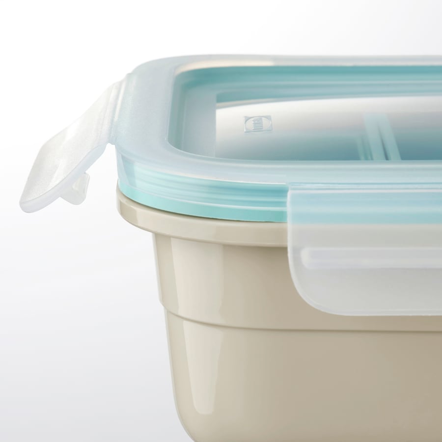 IKEA 365+ Lunch box with inserts, rectangular/beige, 1.0 l - IKEA