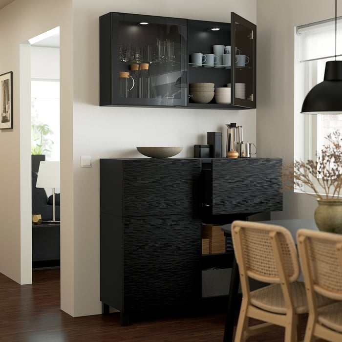 LAXVIKEN door/drawer front, black, 60x38 cm - IKEA