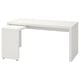 MALM desk with pull-out panel, white, 151x65 cm - IKEA
