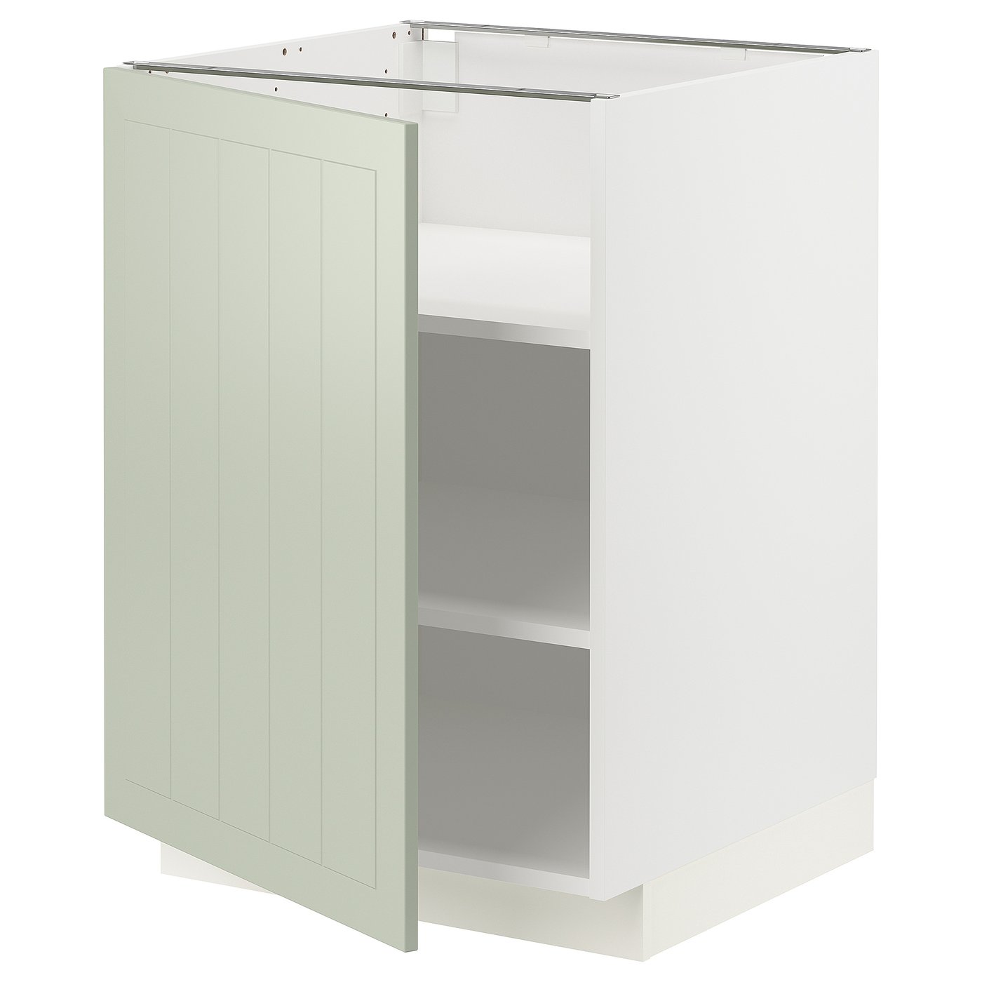 METOD base cabinet with shelves, white/Stensund light green, 60x60 cm ...