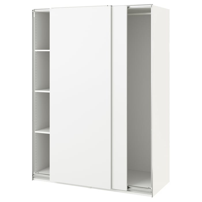 PAX / HASVIK wardrobe, white/white, 150x66x201 cm - IKEA