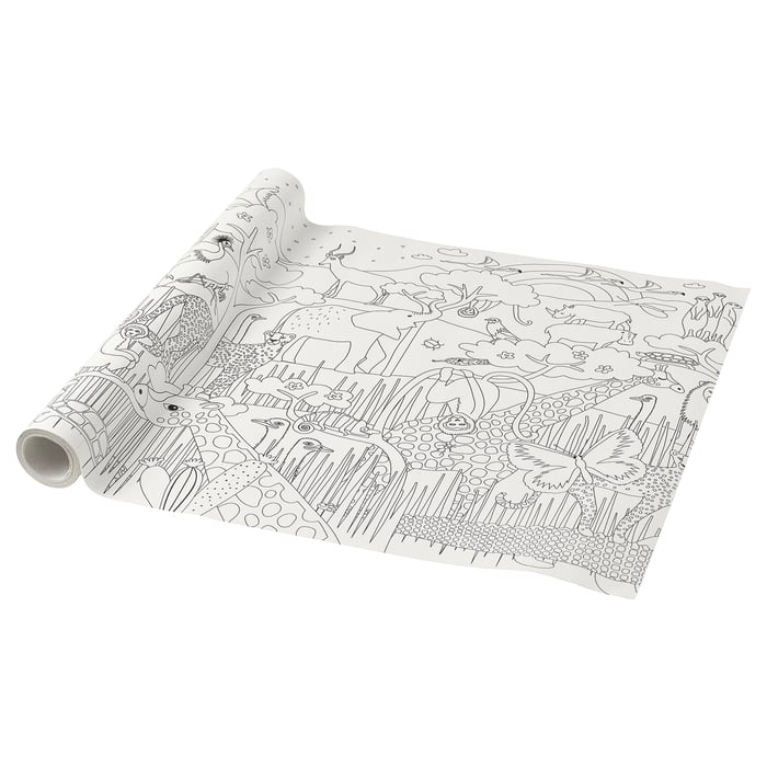 SANDLÖPARE colouring paper roll, savannah, 10 m - IKEA