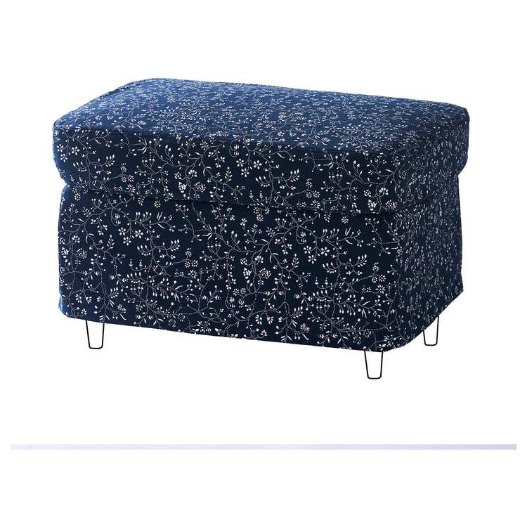 STRANDMON slipcover for footstool, Ryrane dark blue - IKEA