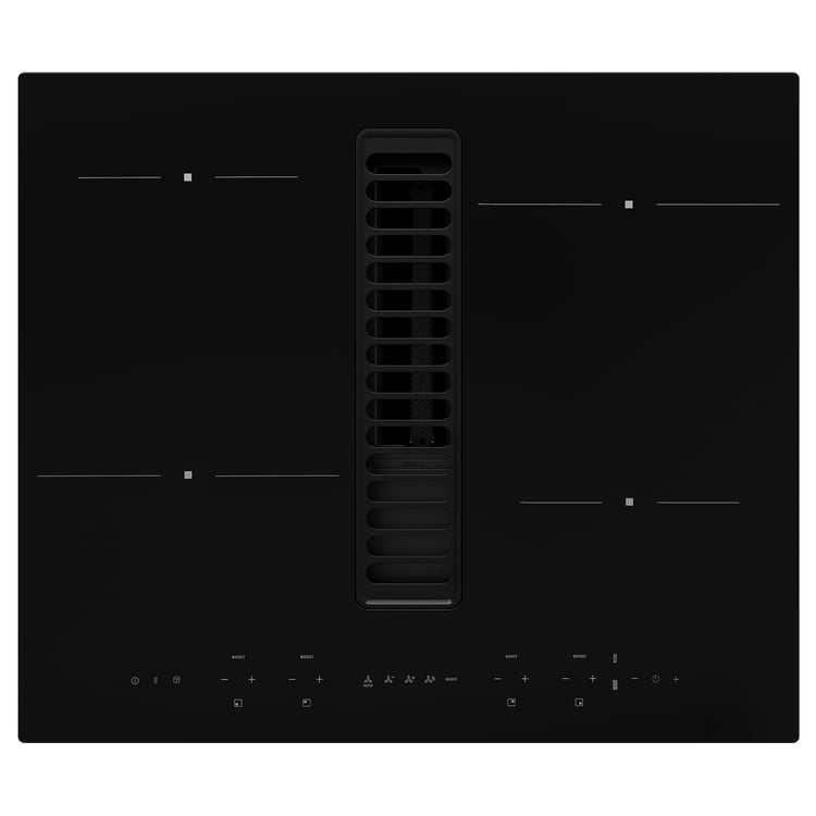 TÄCKNAN induction hob/integrated extractor, IKEA 300 black, 60 cm - IKEA