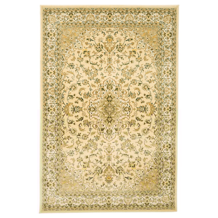 VEDBÄK rug, low pile, yellow/green, 133x195 cm - IKEA