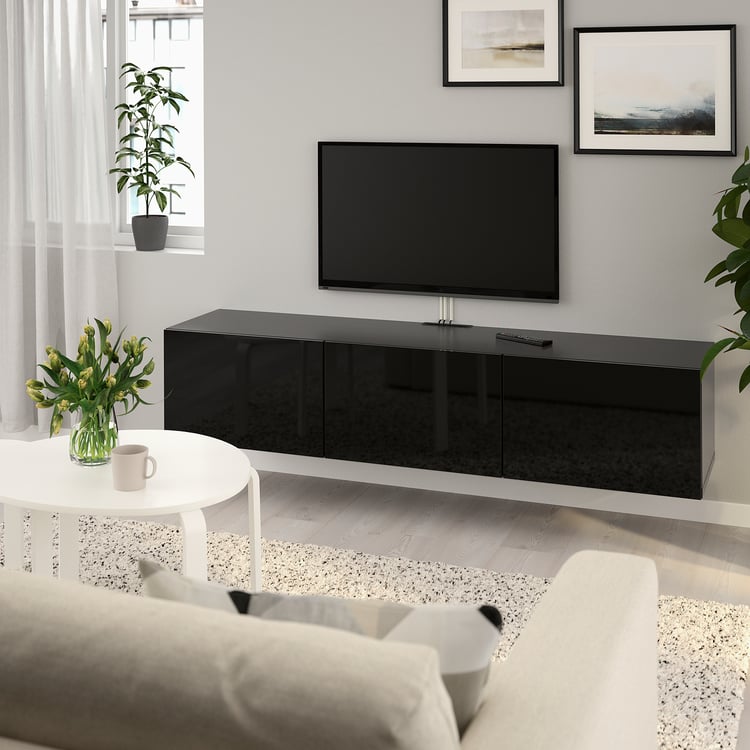 Imagedetailbesta Tv Bank Mit Turen Schwarzbraun Selsviken Hochglanz Schwarz 2022 09 01846272