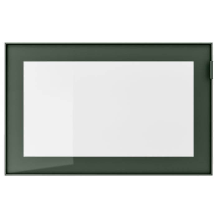 GLASSVIK Vitrinentür, dunkel olivgrün/Klarglas, 60x38 cm - IKEA Deutschland