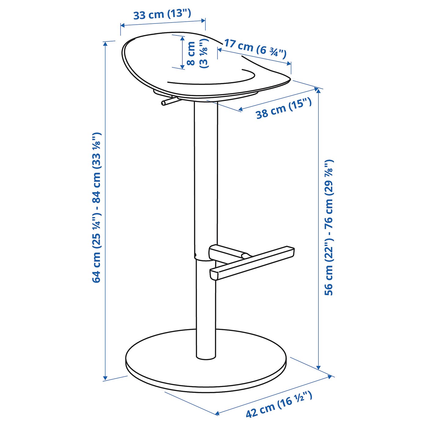 JANINGE Barhocker weiB 76 cm