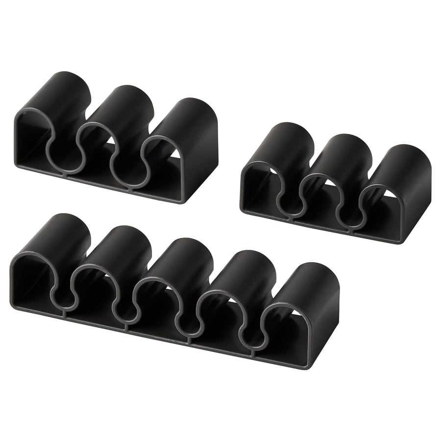 KALKSTUFF Kabelhalter, 3er-Set, dunkelgrau - IKEA Deutschland