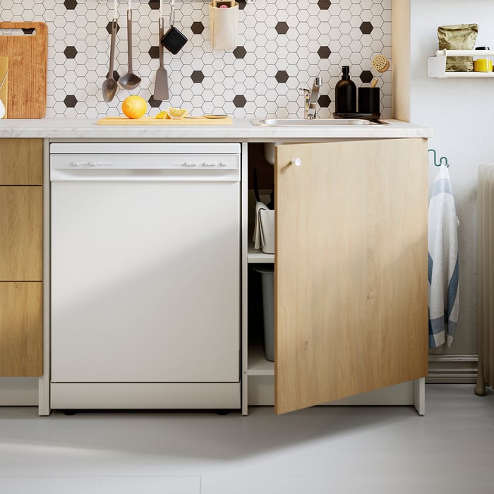 KNOXHULT Unterschrank mit Tür + off. Bereich, Eichenachbildung, 120x61x91 cm - IKEA Deutschland
