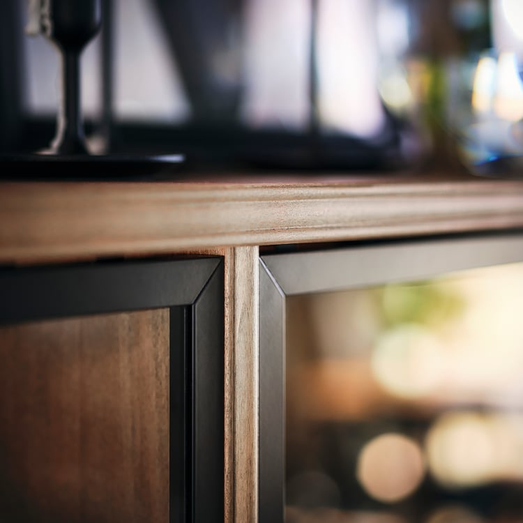 LANESUND Vitrine, graubraun, 121x37x152 cm - IKEA Deutschland