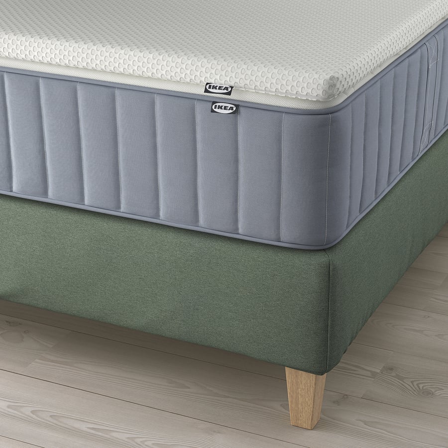 LILLFJÄLLET Boxspringbett, Vågstranda fest/Nordberget Tibbleby grün ...