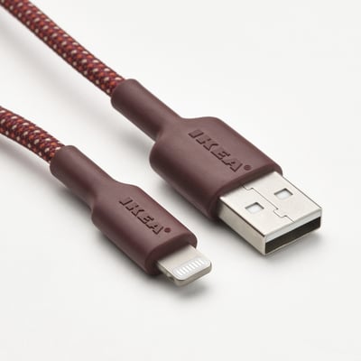 LILLHULT USB-A auf Lightning, dunkel rotbraun, 1.5 m - IKEA Deutschland