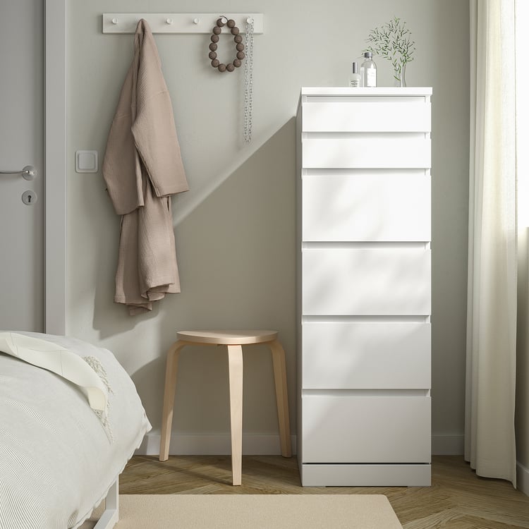 MALM Kommode, 6 Schubladen, weiß/Spiegelglas, 40x123 cm - IKEA Deutschland