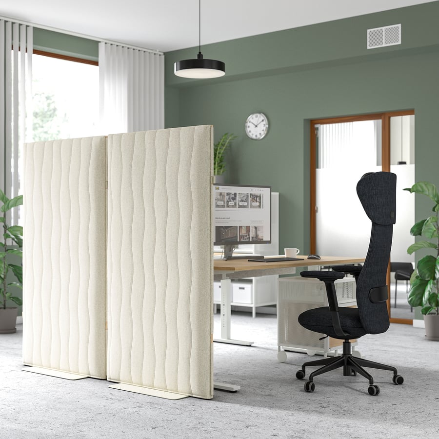 MITTZON akustische Abschirmung, stehend, Gunnared beige, 90x157 cm ...
