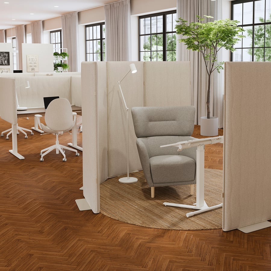 MITTZON akustische Abschirmung, stehend, Gunnared beige, 90x157 cm ...