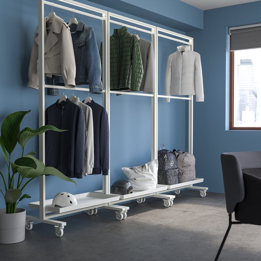 MITTZON Gestell+Rollen/Kleiderst./Ablage, weiß, 85x205 cm - IKEA Deutschland