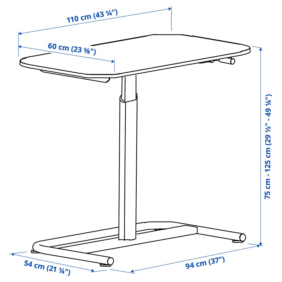 SEGRARE Schreibtisch sitz/steh, dunkelgrau, 110x60 cm - IKEA Deutschland