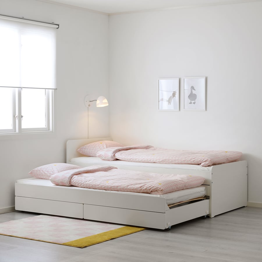 SLÄKT Unterbett mit Aufbewahrung, weiß, 90x200 cm - IKEA Deutschland