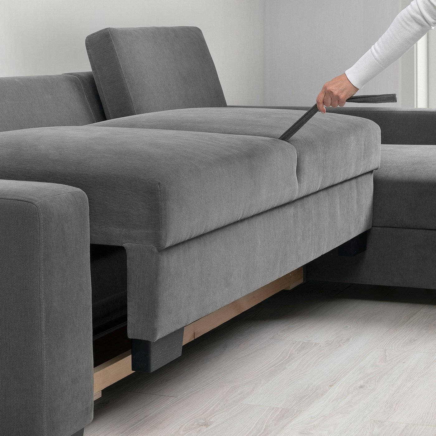 SORVALLEN 3er Bettsofa mit Recamiere rechts Tallmyra grau IKEA Deutschland