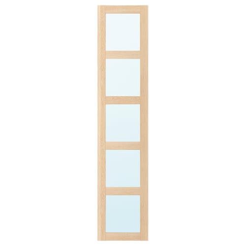 BERGSBO mirror door w soft closing hinges, white stained oak effect ...