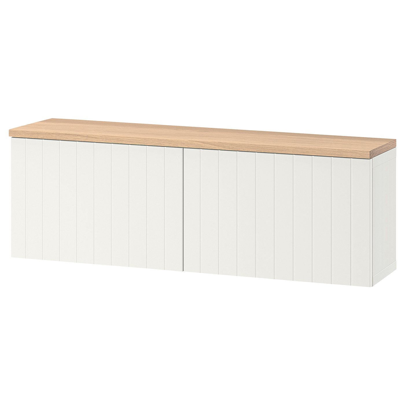 BESTÅ wall-mounted cabinet combination, white Sutterviken/oak veneer ...