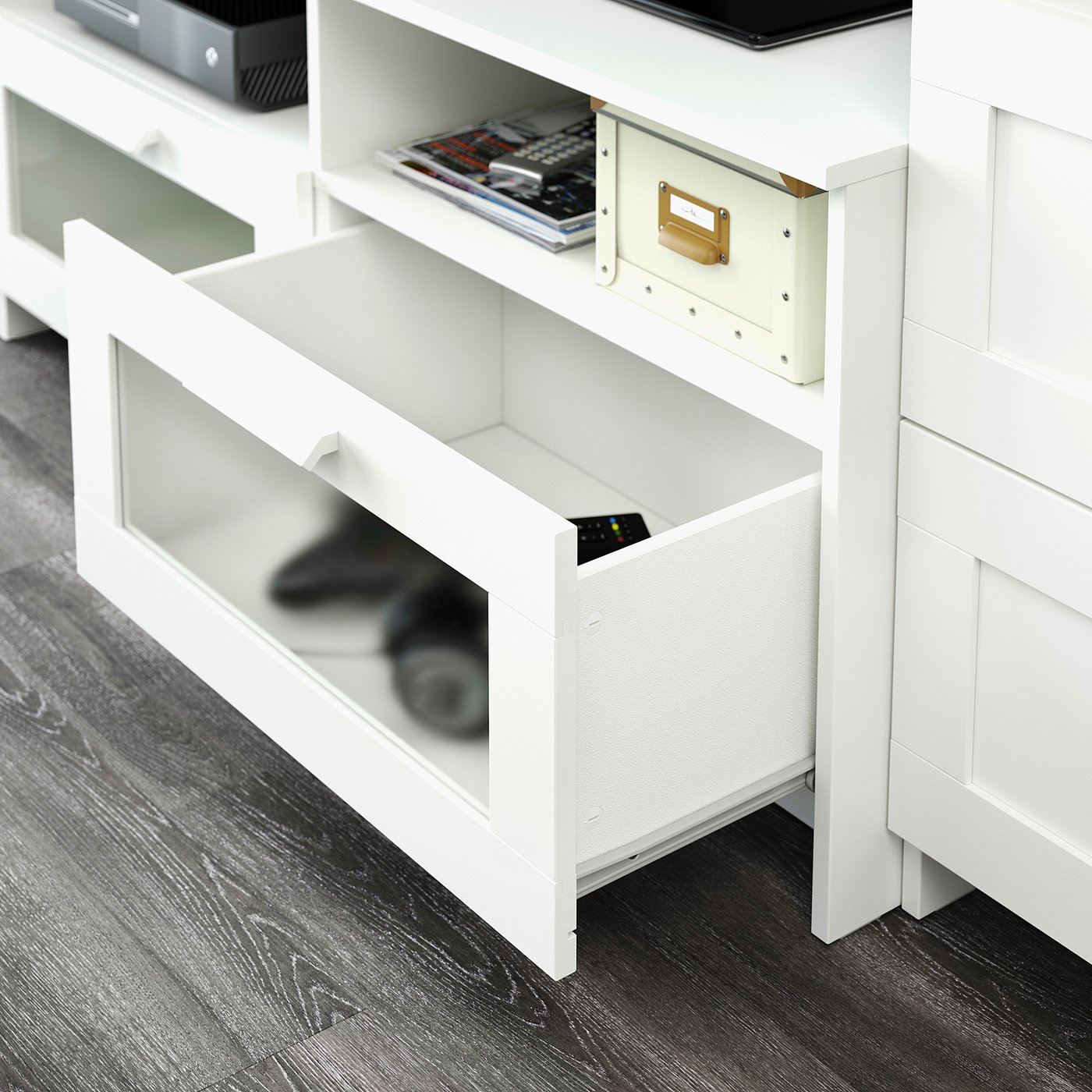 BRIMNES BERGSHULT TV storage combination white 258x41x190 cm IKEA Germany