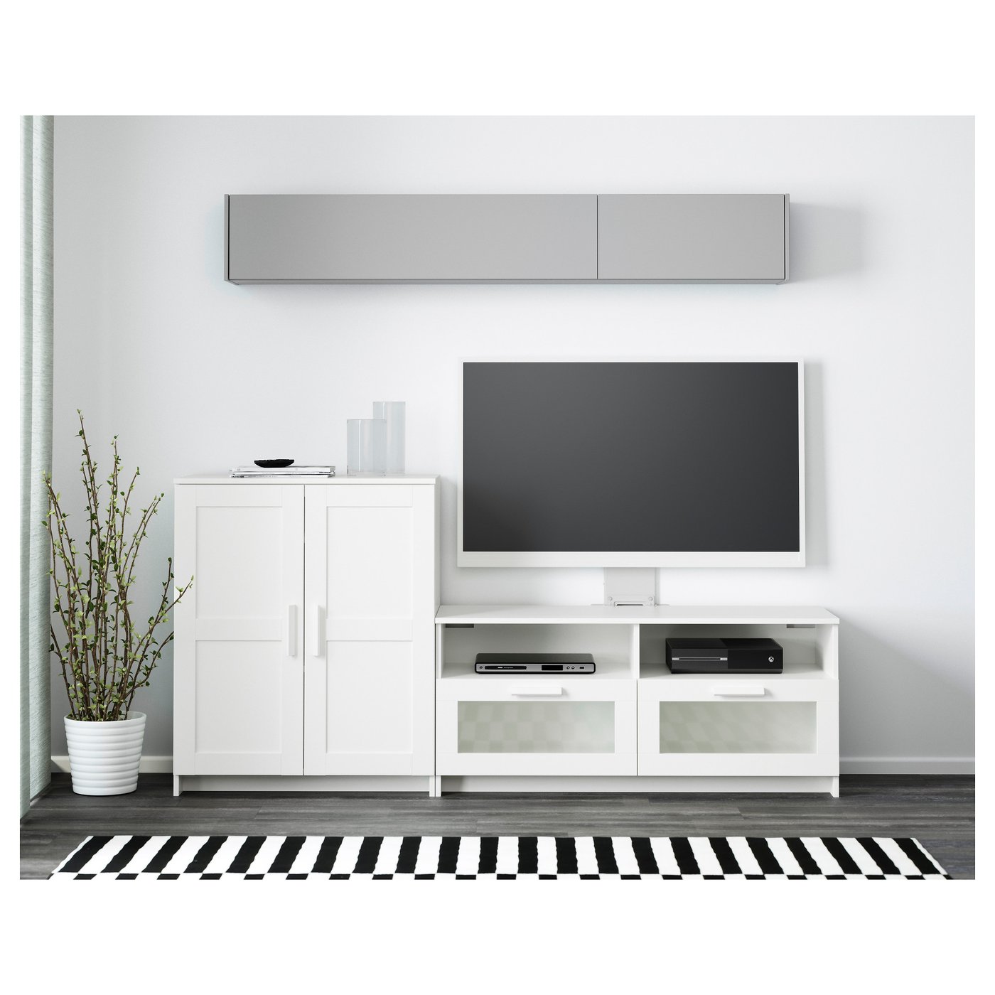 BRIMNES TV storage combination white 200x41x95 cm