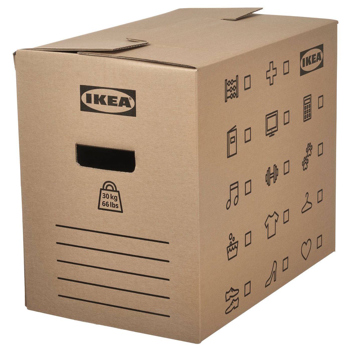 DUNDERGUBBE moving box, brown, 50x31x40 cm - IKEA Germany
