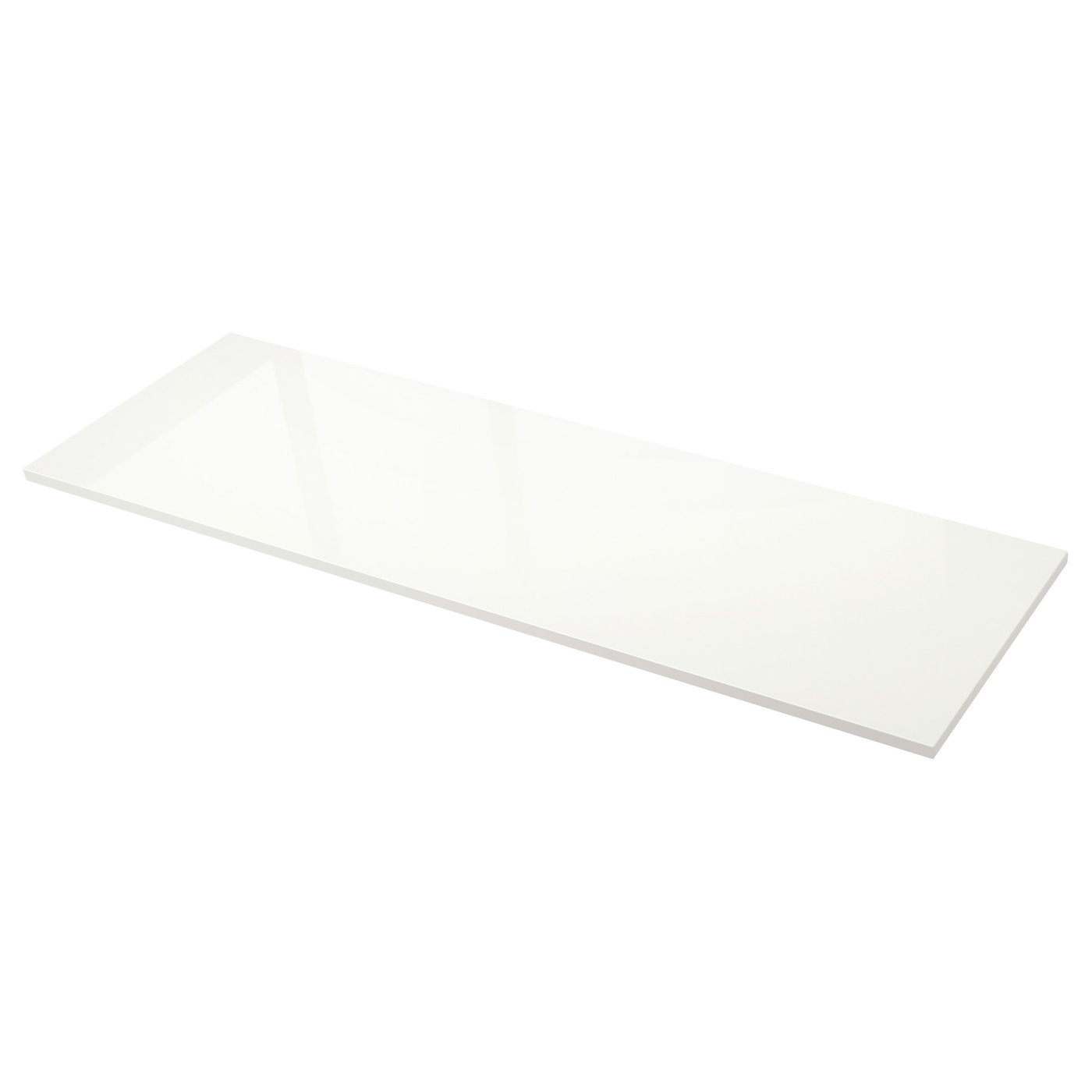 EKBACKEN custom made worktop, white high-gloss/laminate, 45.1-63.5x2.8 ...