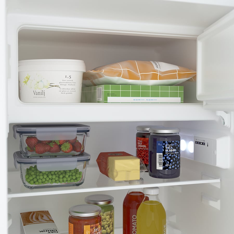 HÅLLNÄS fridge with freezer compartment, IKEA 500 integrated, 174/16 l ...