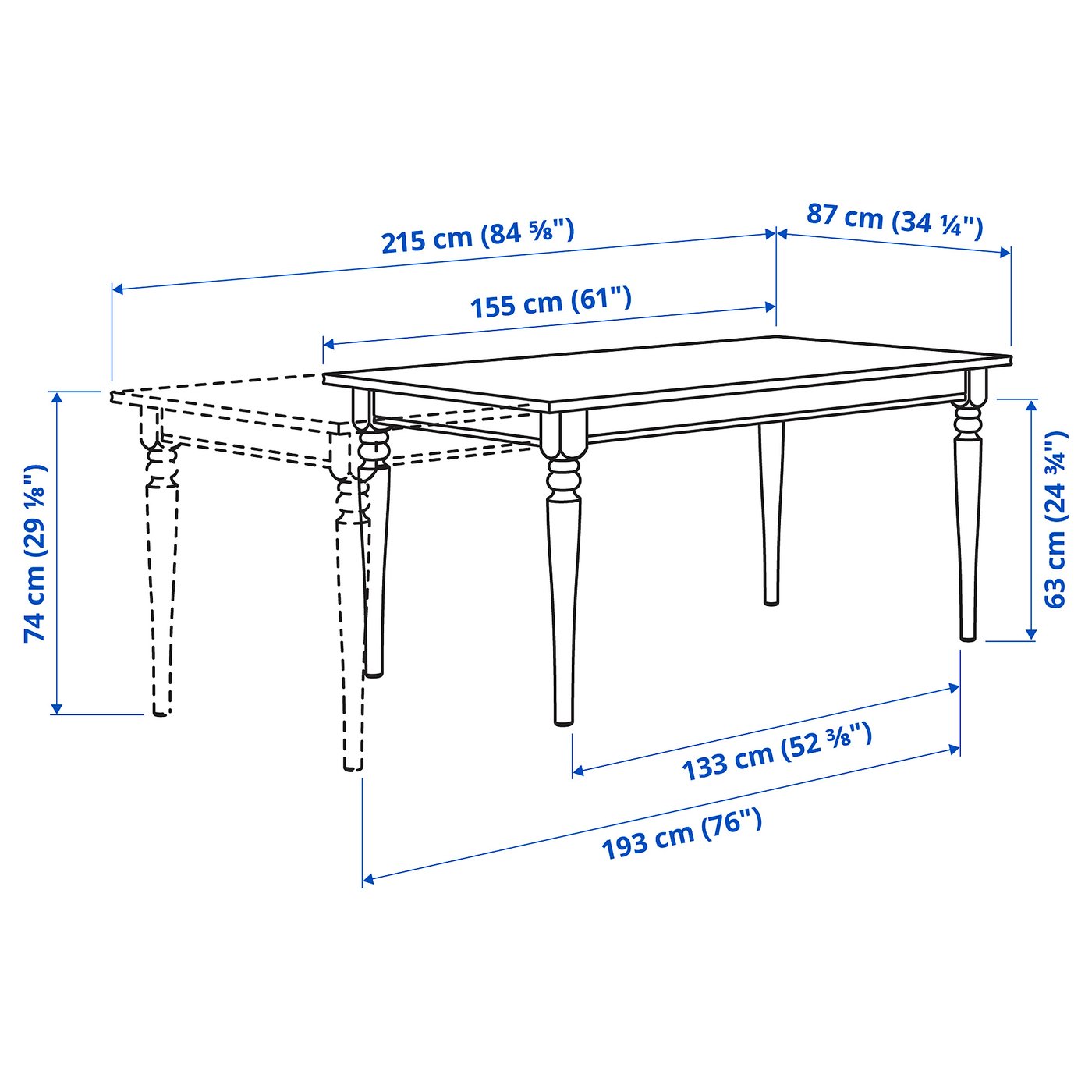 INGATORP extendable table black 155 215x87 cm IKEA Germany