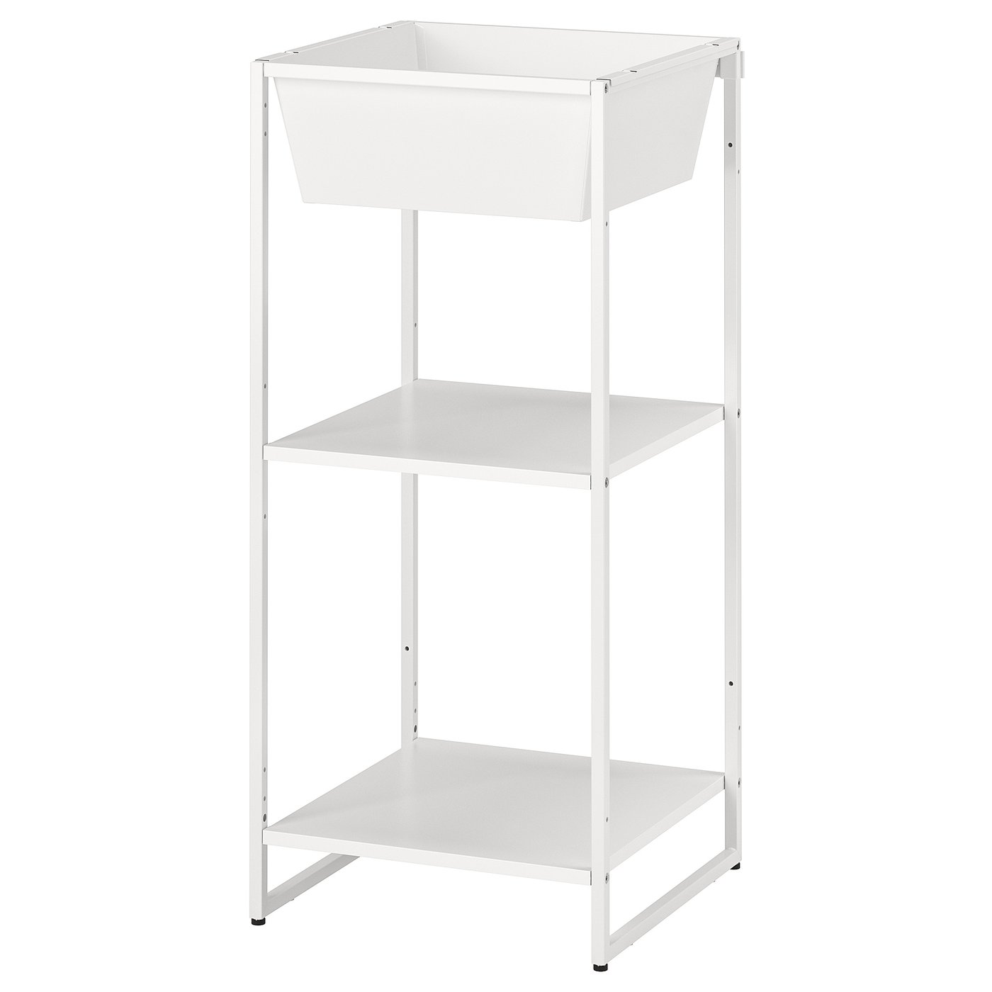 JOSTEIN shelving unit with container in outdoor metal white 41x40x90 cm IKEA Germany