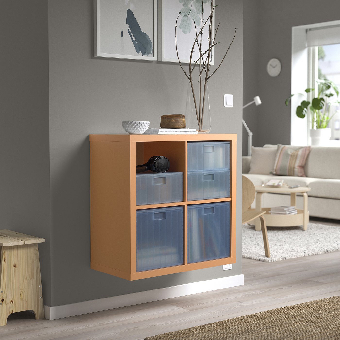 KALLAX shelving unit light orange 77x77 cm IKEA Germany