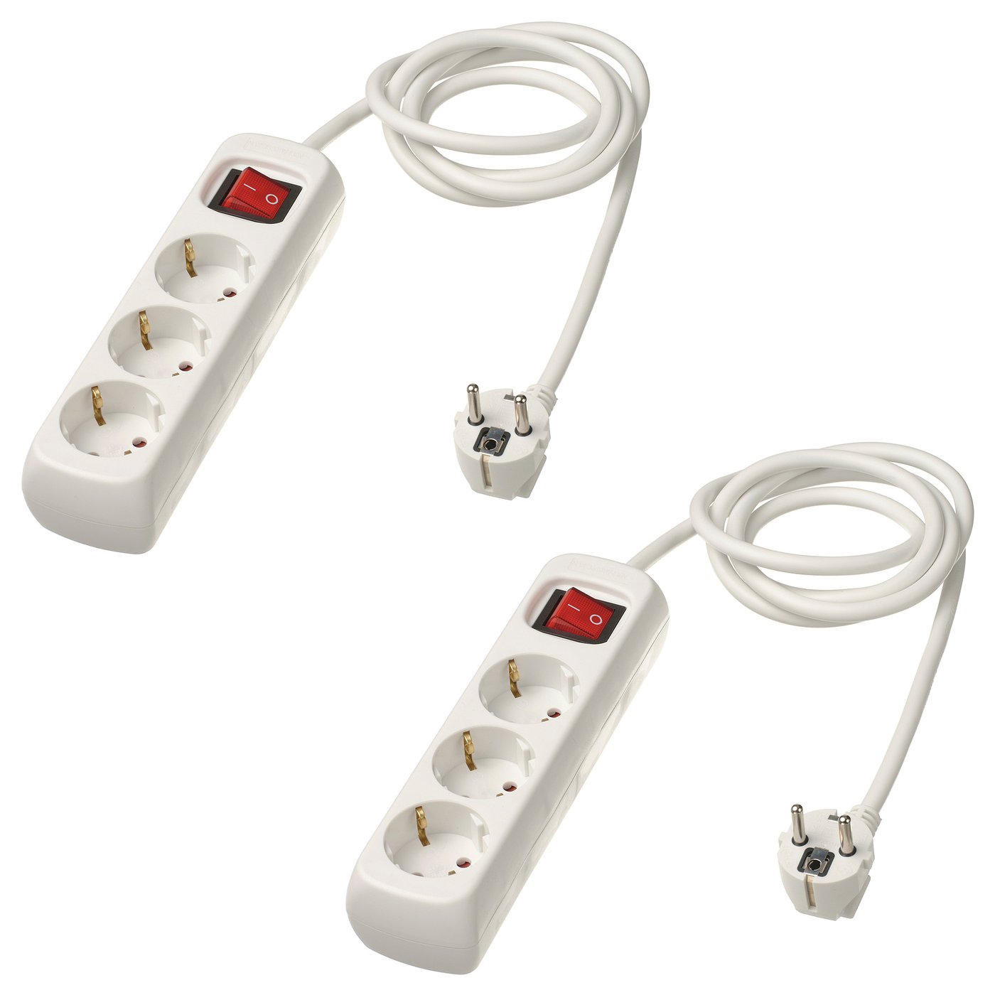 KOPPLA 3-way socket with switch, earthed/white, 1.5 m - IKEA Germany