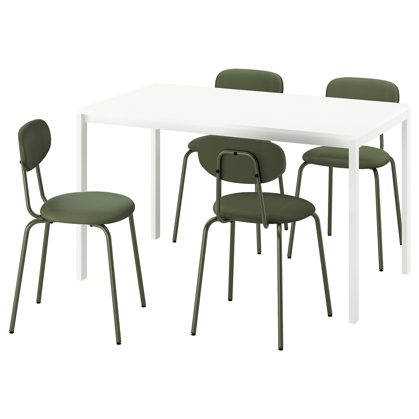 MELLTORP / ÖSTANÖ Table and 4 chairs - white white/Remmarn deep green ...