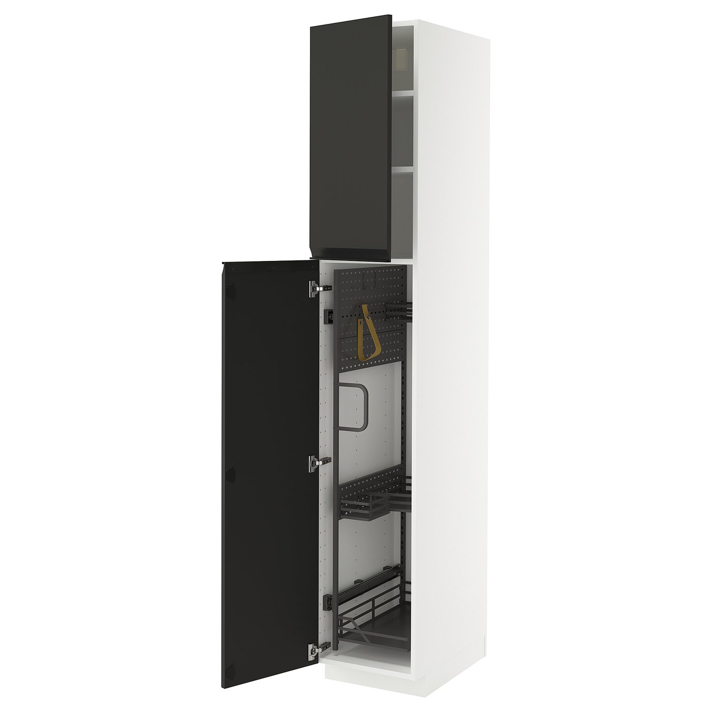 METOD high cabinet with cleaning interior white Upplov matt anthracite 40x60x220 cm IKEA Germany