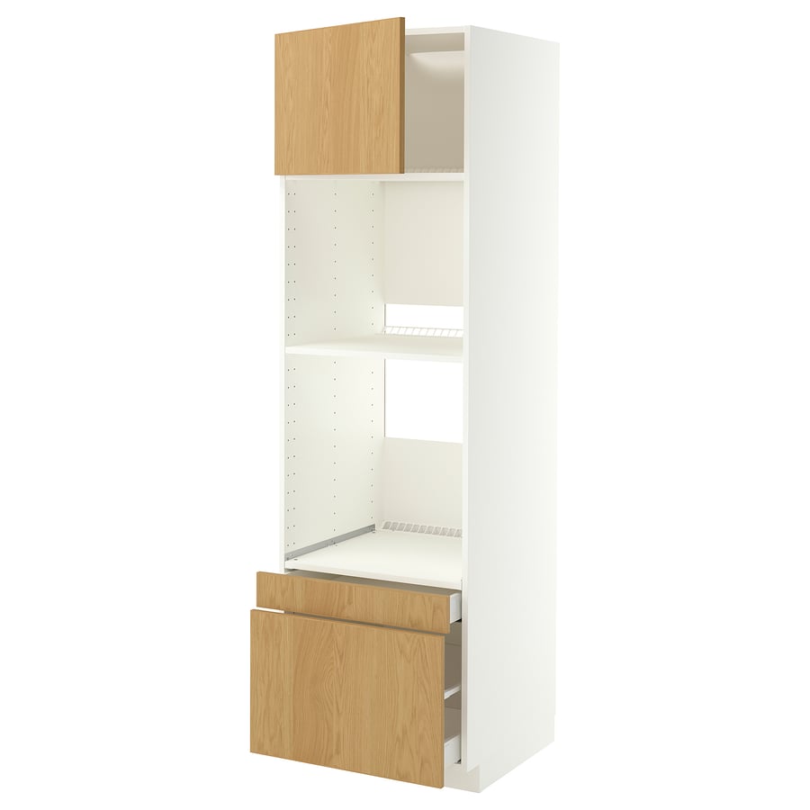 METOD / MAXIMERA hi cab f ov/combi ov w dr/2 drwrs, white/Sinarp oak ...
