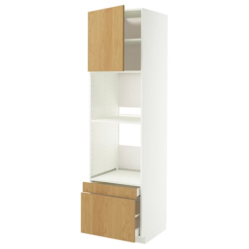 METOD / MAXIMERA hi cab f ov/combi ov w dr/2 drwrs, white/Sinarp oak ...