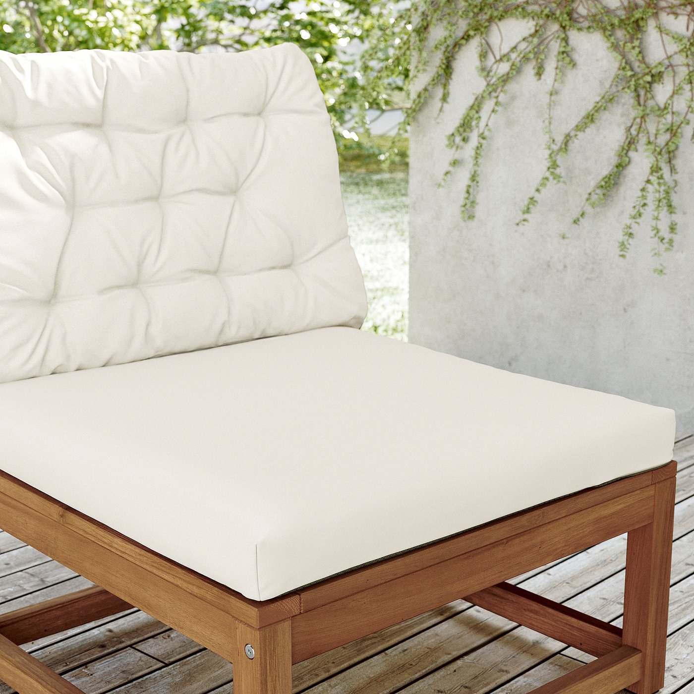 NAMMARO easy chair outdoor light brown stained Kuddarna beige IKEA Germany