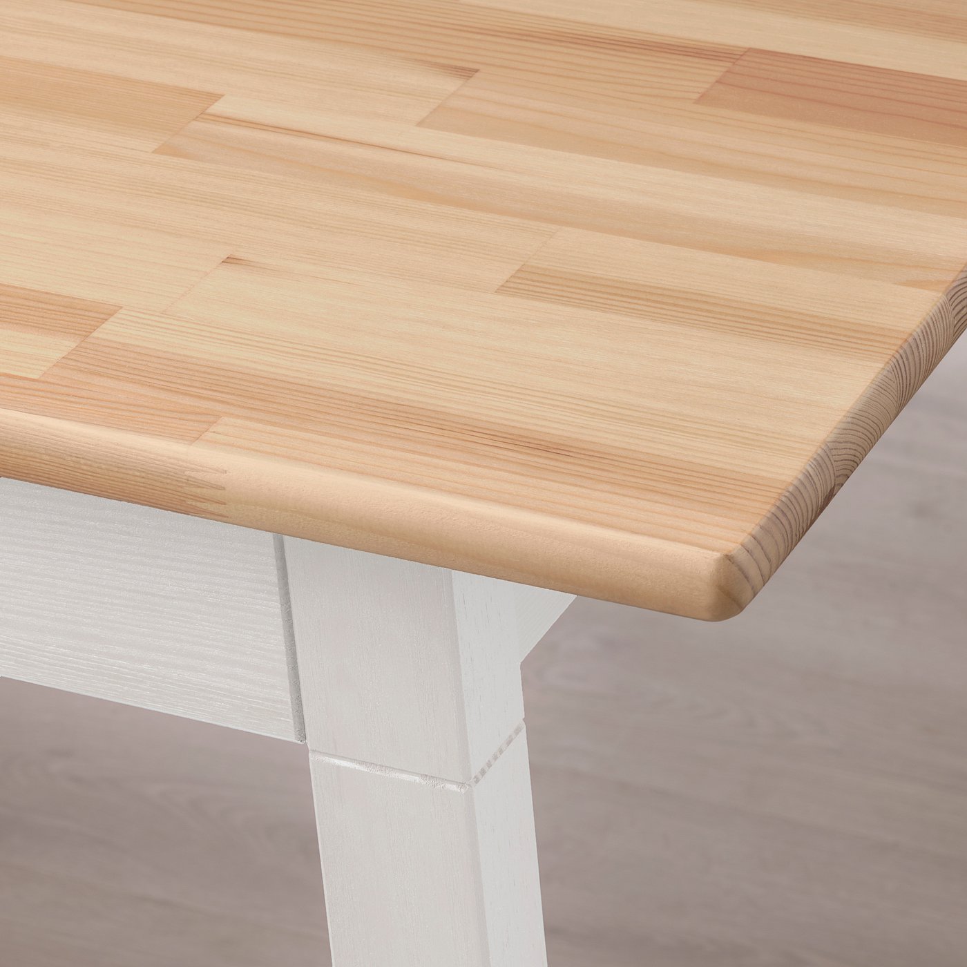 PINNTORP Table light brown stained white stained 65x65 cm