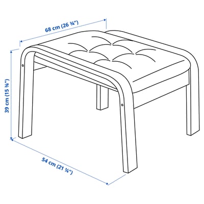 POÄNG footstool, dark green/Gunnared light green - IKEA Germany