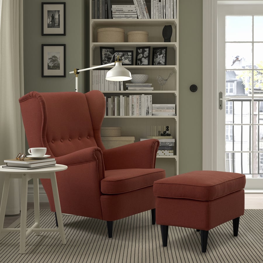 STRANDMON wing chair, Gunnared brown-red - IKEA Germany