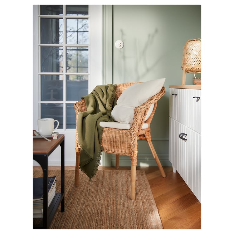 AGEN stol med hynder, rotting/Norna natur - IKEA