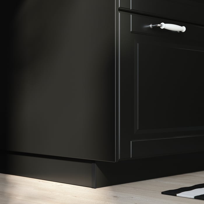 BODBYN sokkel, sort, 220x8 cm - IKEA